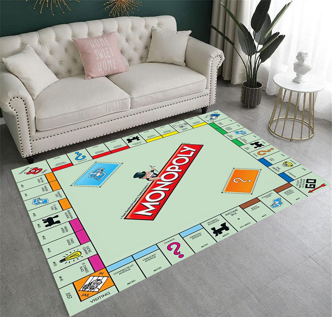 Monopoly Rug,family Board Game Rug,family Game Night,home Games, Family ...