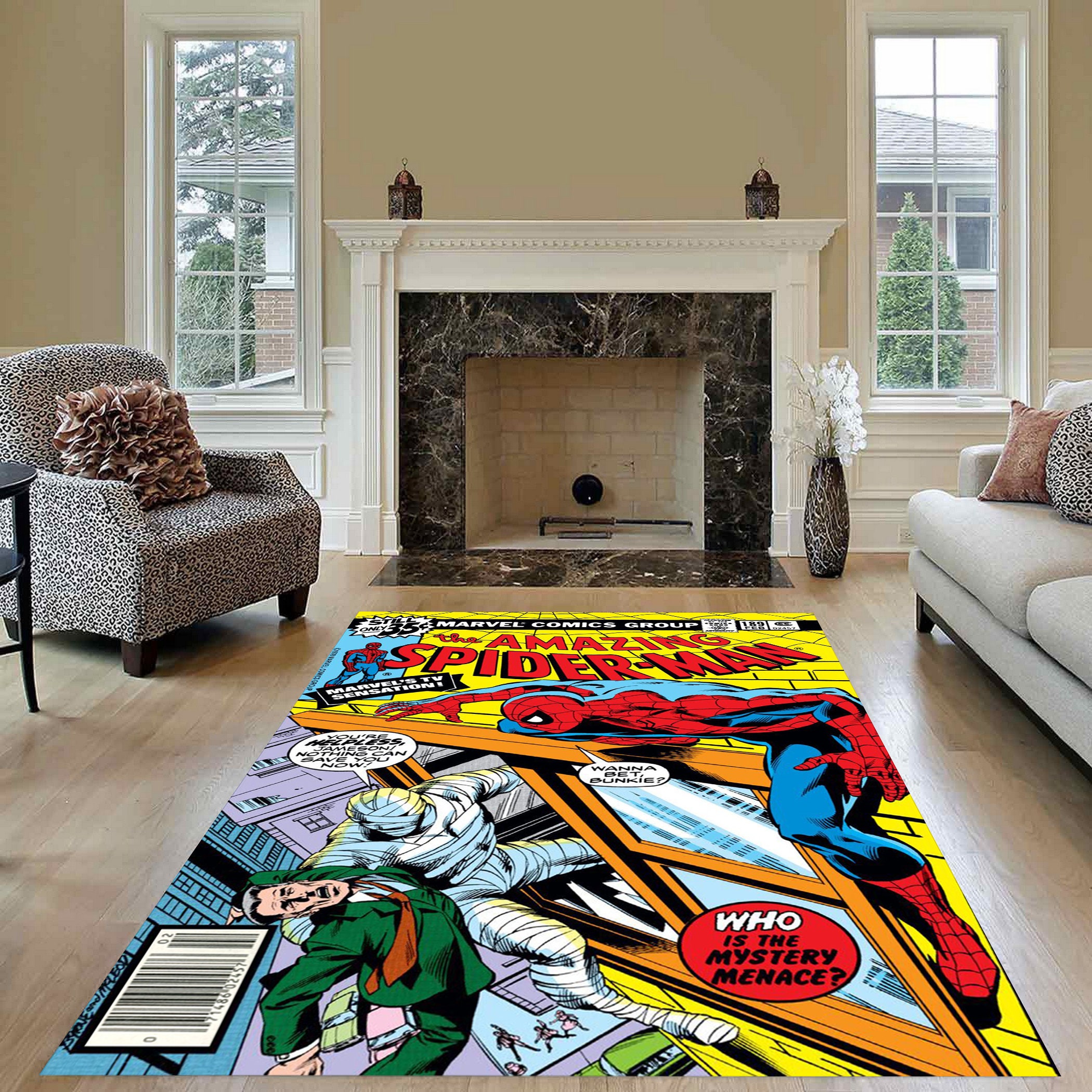 Spider Man Art Rug, Retro Spiderman Magazine, Spiderman Comic Cover Rug ...