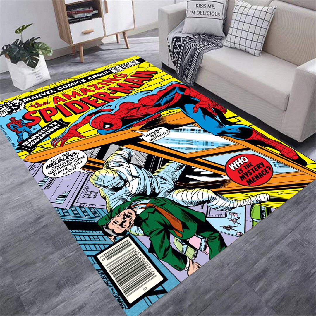 Spider Man Art Rug, Retro Spiderman Magazine, Spiderman Comic Cover Rug ...