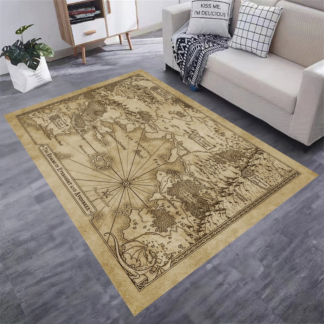 Old Century Maps, Old World Map Patterned Rug, Map Rug, Old Maps ...