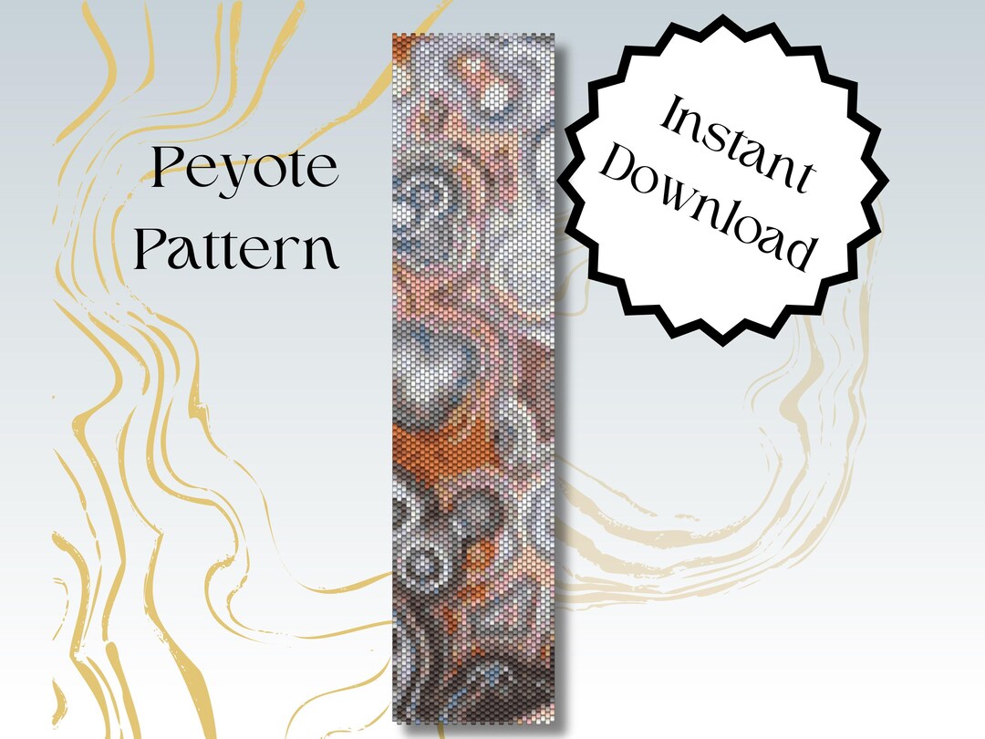 Lace Agate Bracelet Pattern | Tan Stone Geode Bracelet | Peyote Digital ...