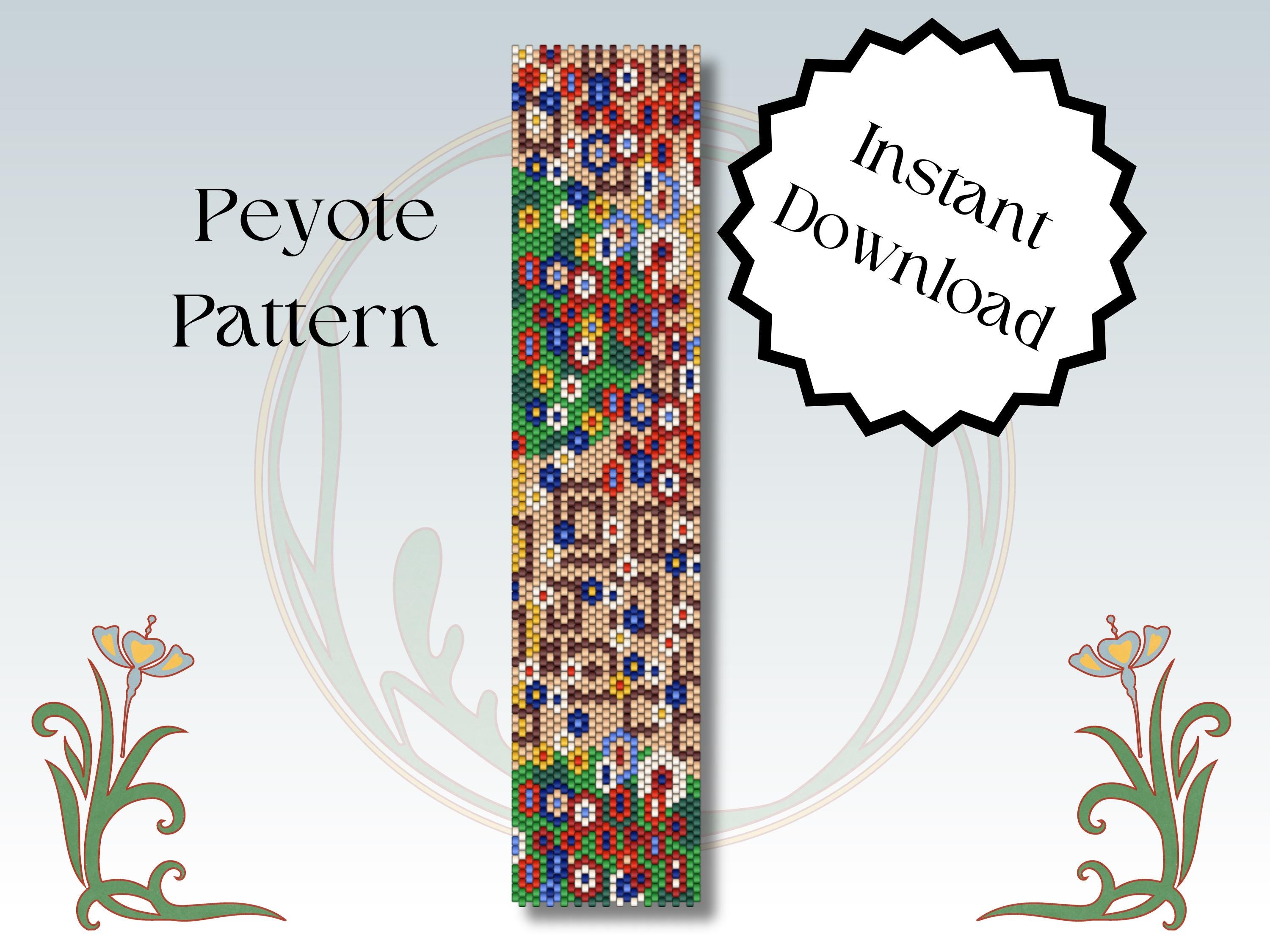 Gustav Klimt Bracelet Pattern | Klimt Flower Bracelet | Peyote Digital ...