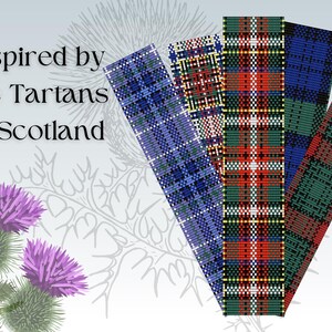 Plaid Bracelet Pattern Bundle: 5 Scottish Tartan Bead Loom Designs ...
