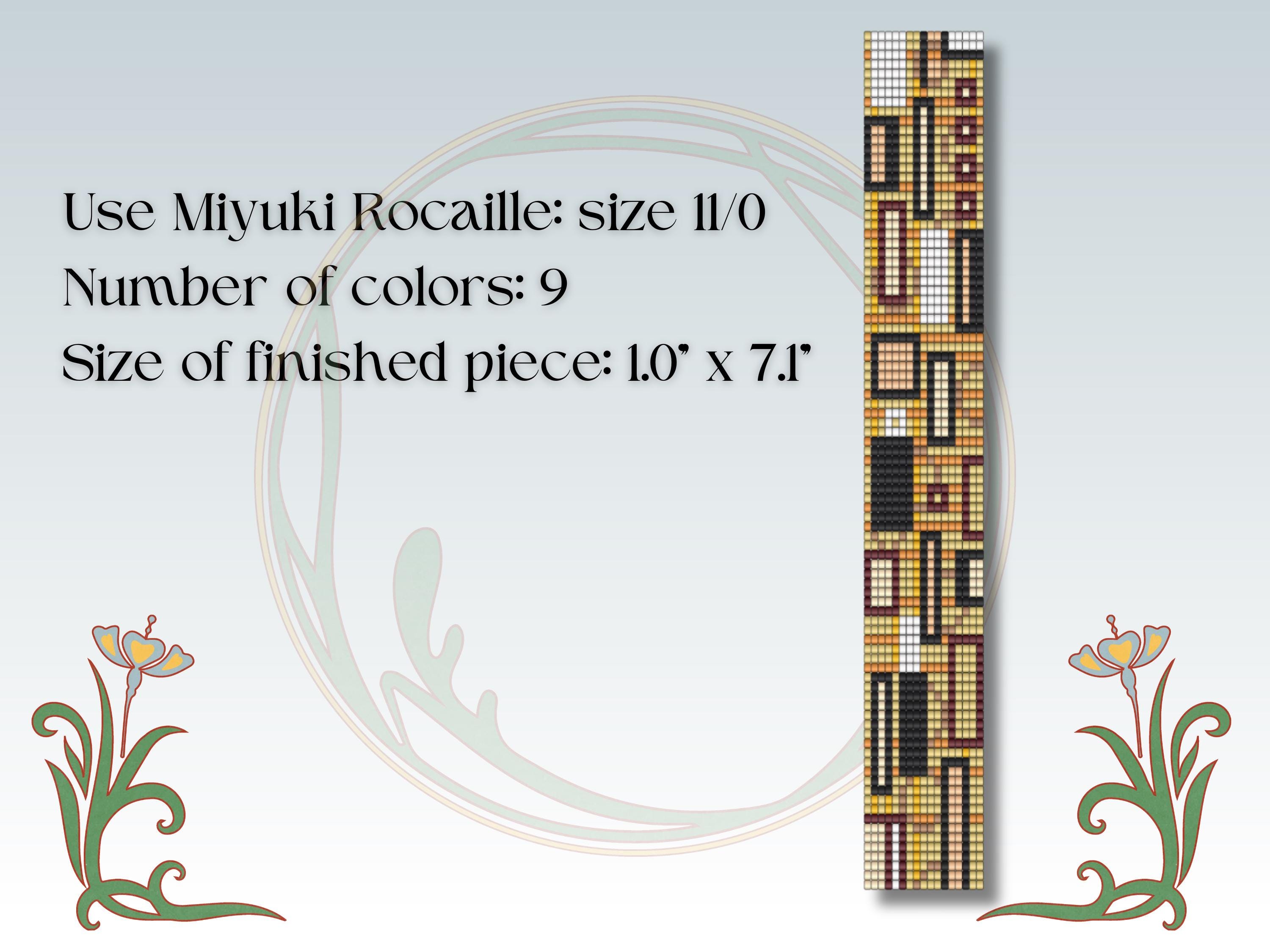 Gustav Klimt Bracelet Pattern | Klimt Rectangle Bracelet | Bead Loom ...