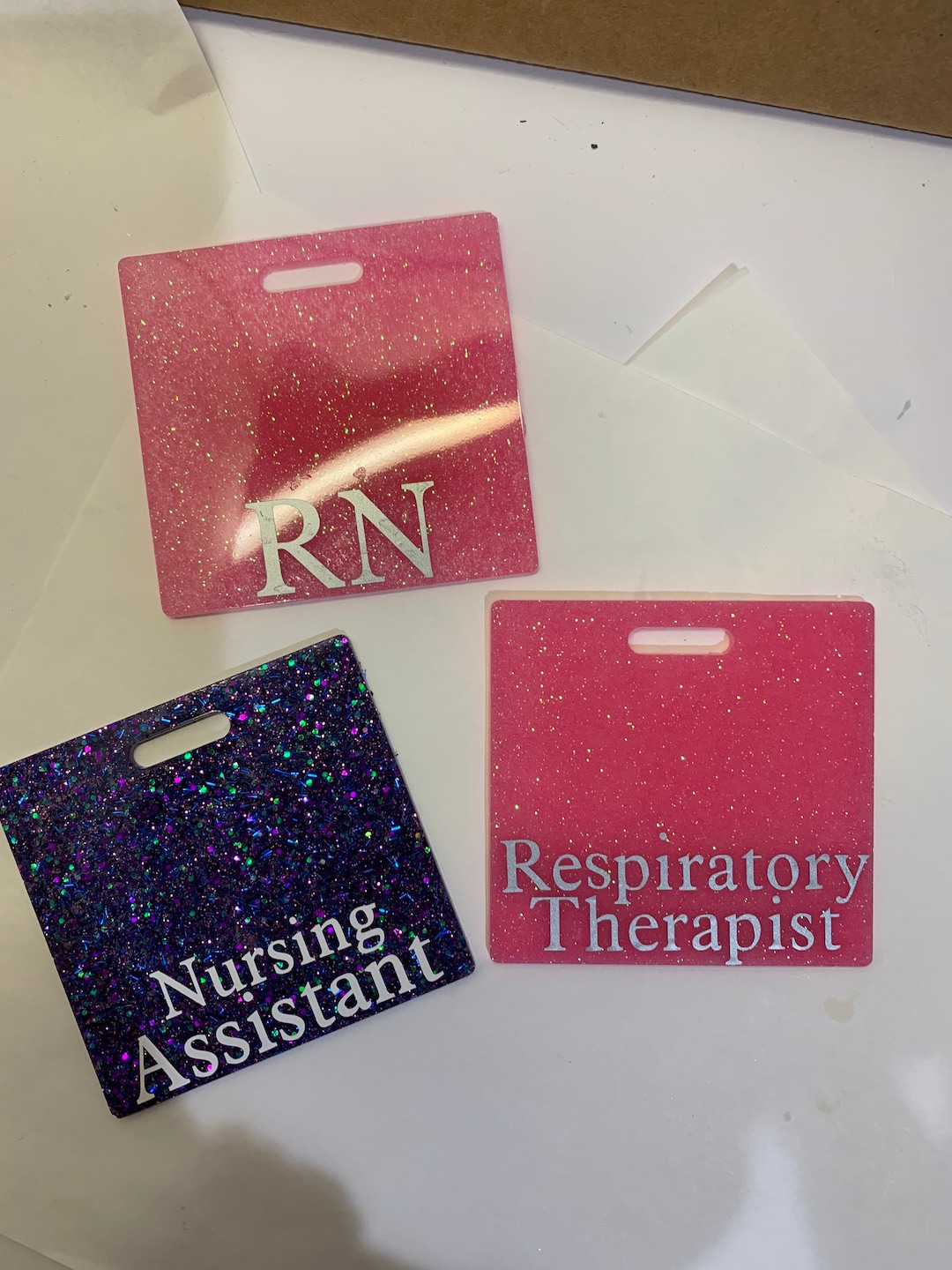 Name Badge Title - Handmade - Resin - Your Title - Choose Your Color - Etsy