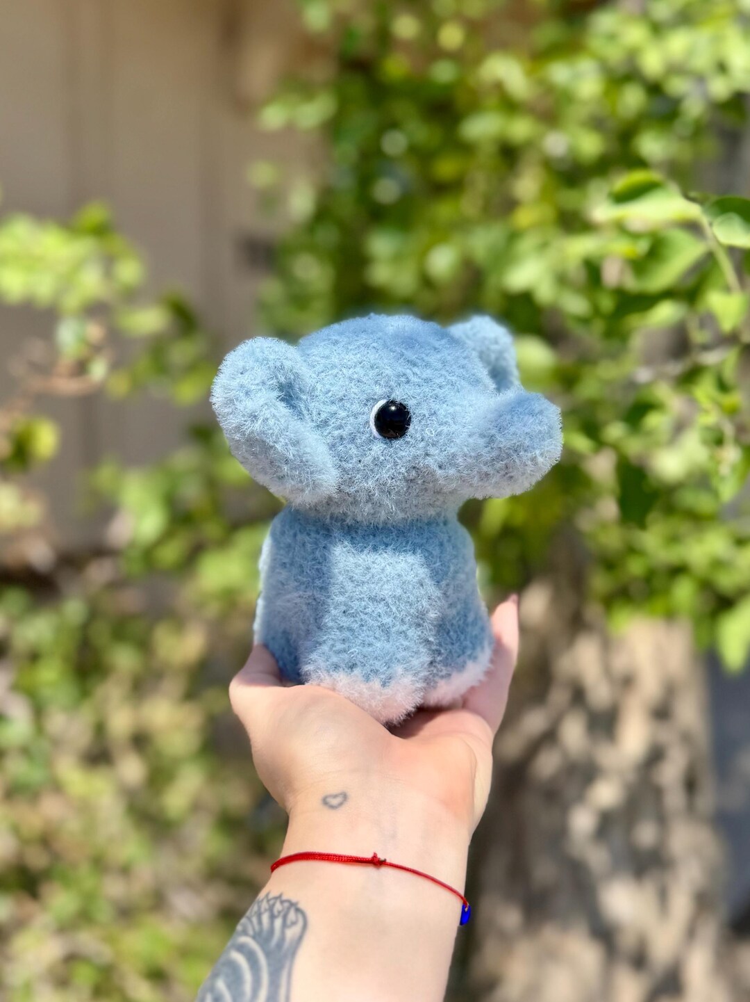 Fuzzy Crochet Elephant Plushie – Soft Handmade Stuffed Animal – Cute ...