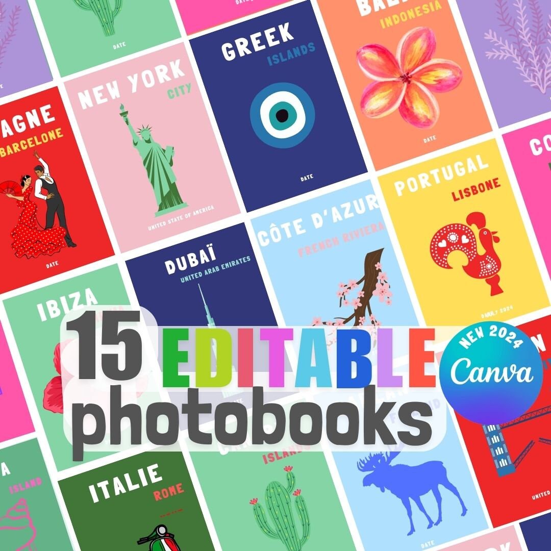 15 Travel Photo Book Cover Templates New 2024 | Customizable Book ...