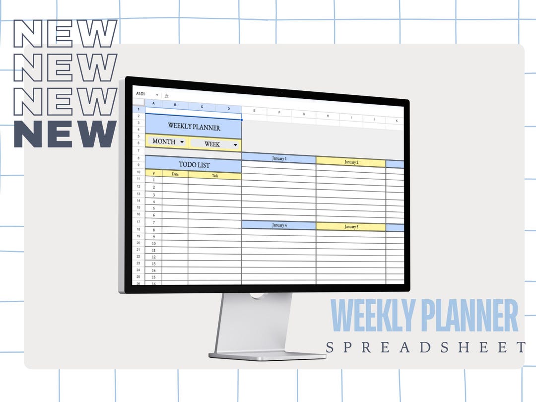 Google Sheets- Weekly Planner- Digital Calendar - Etsy