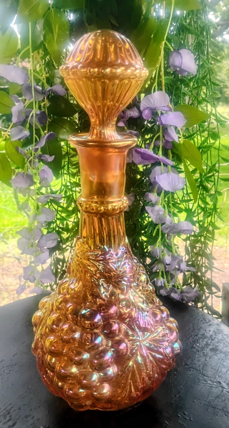 Imperial Grape Carnival Glass Decanter With Stopper 11.75 Inches - Etsy