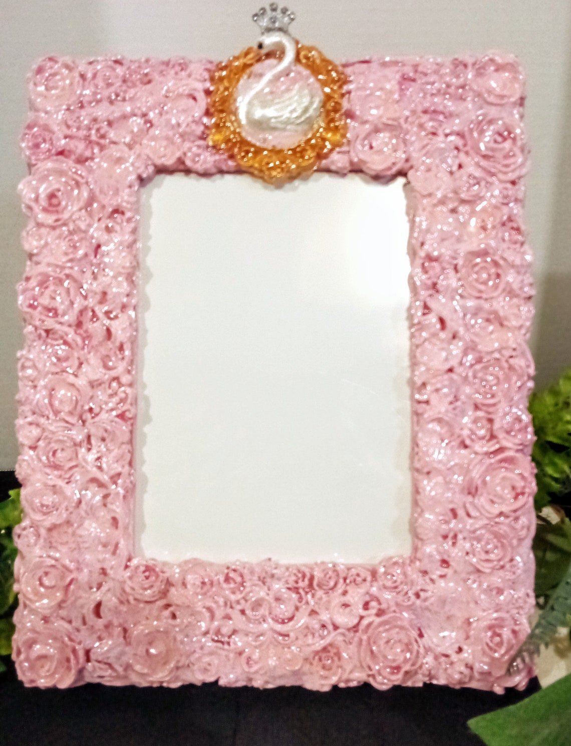 White Swan Photo Frame Pink Baby Gift 5x7 Picture Frame Beautiful Girls ...