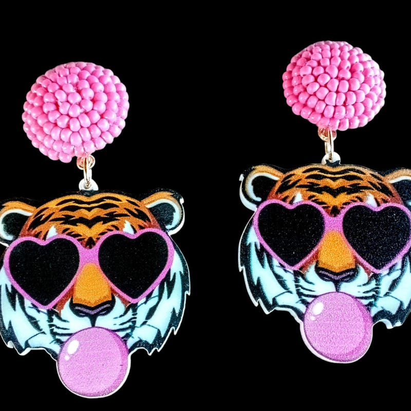Game Day Tiger Earrings - Etsy UK