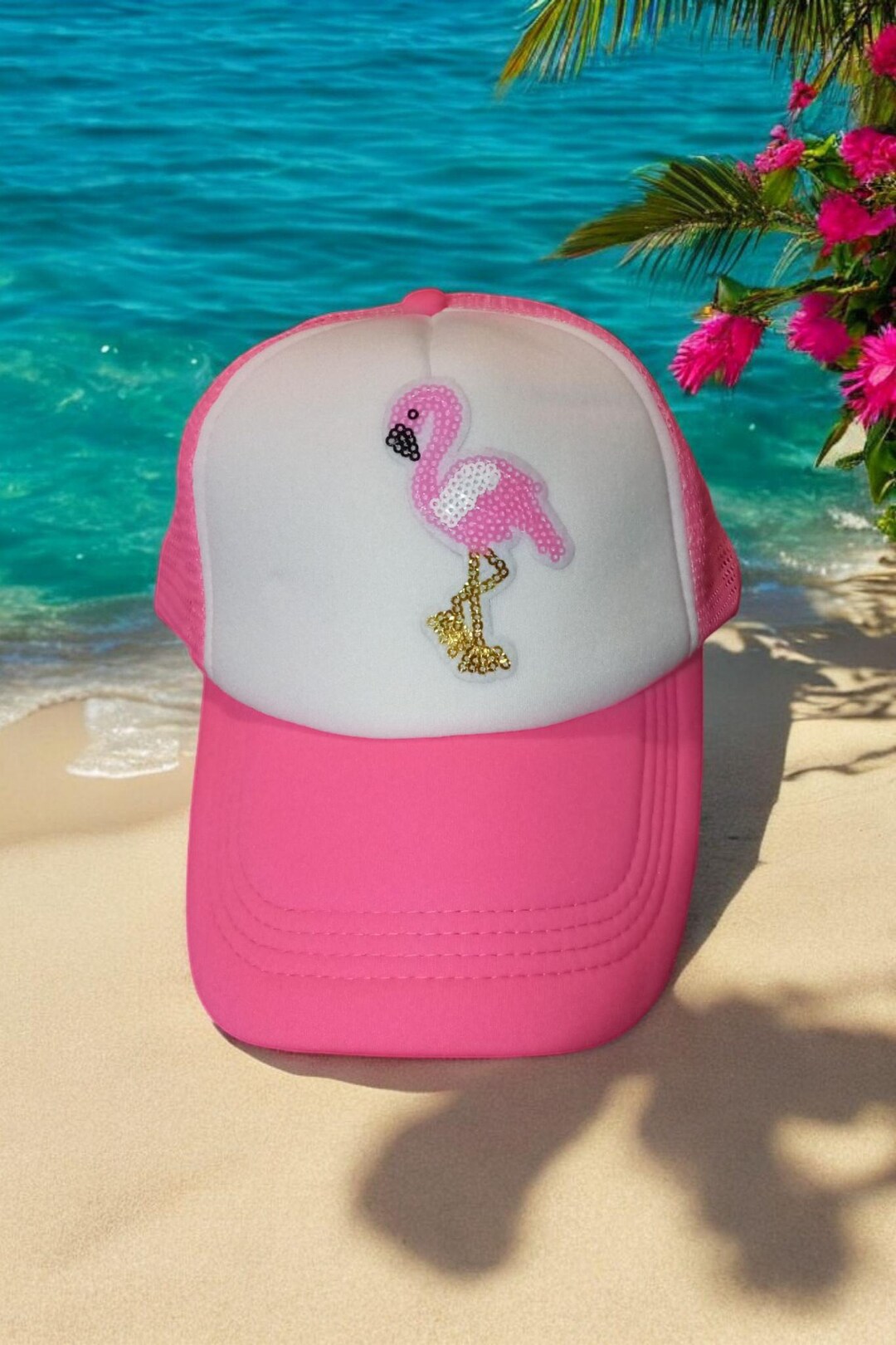 FLAMINGO Trucker Hat, Pink Flamingo Baseball Cap, Ladies Baseball Cap ...