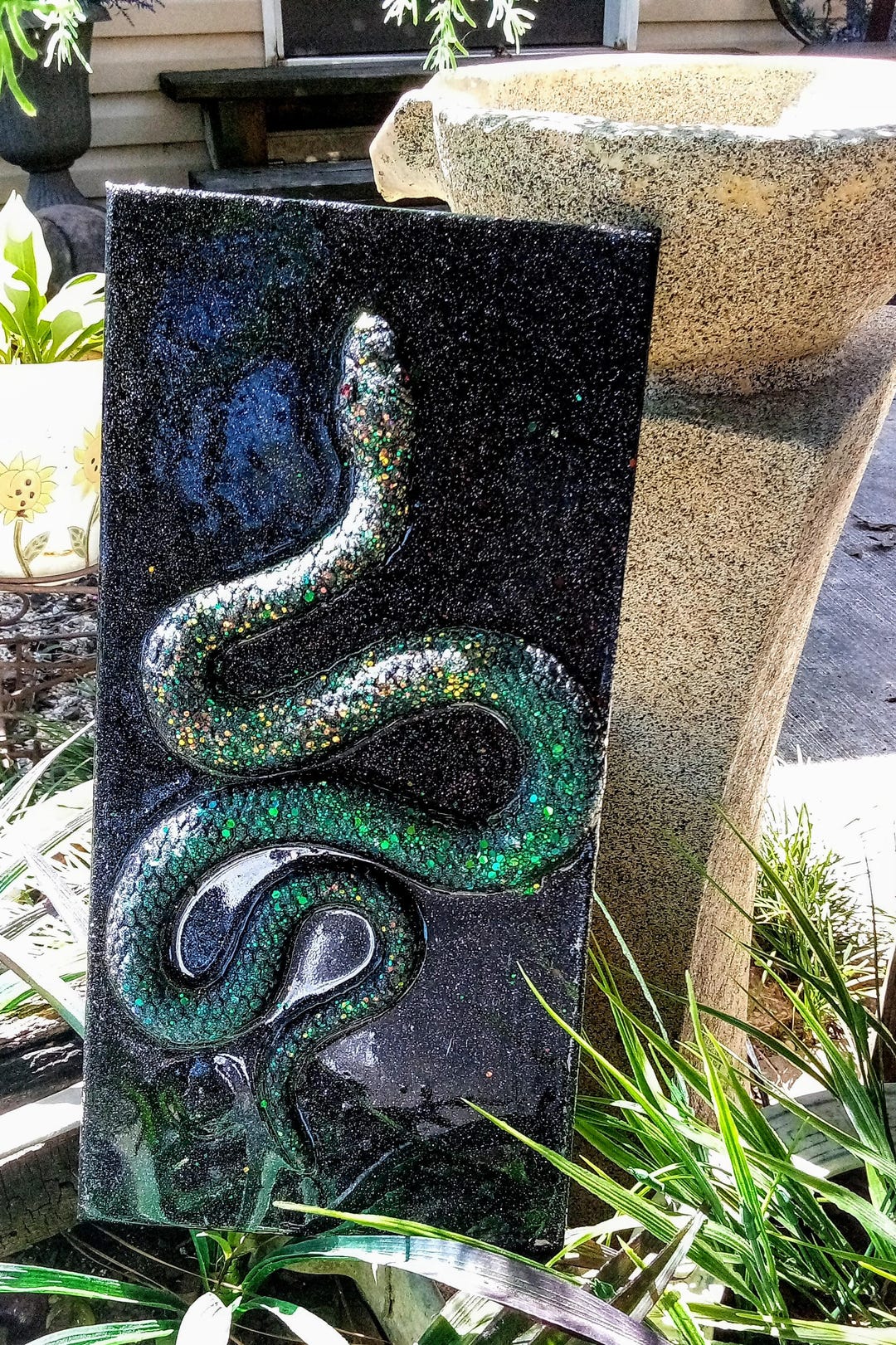 3D Glitter Resin SNAKE Wall Art, Color Changing Snake, One of A Kind ...