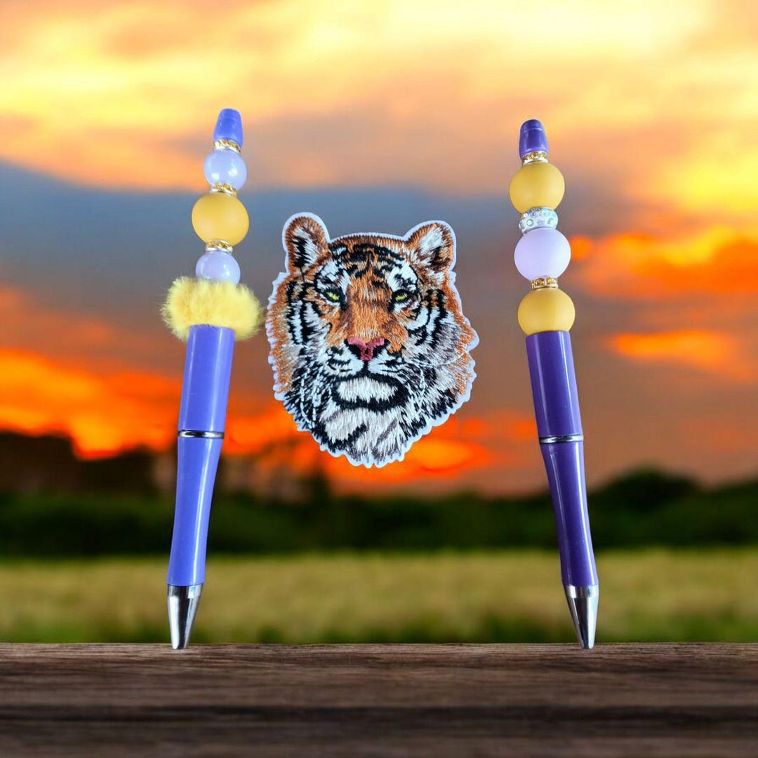 Beaded Ink Pen Set: Purple & Gold LSU Tigers Gift - Etsy