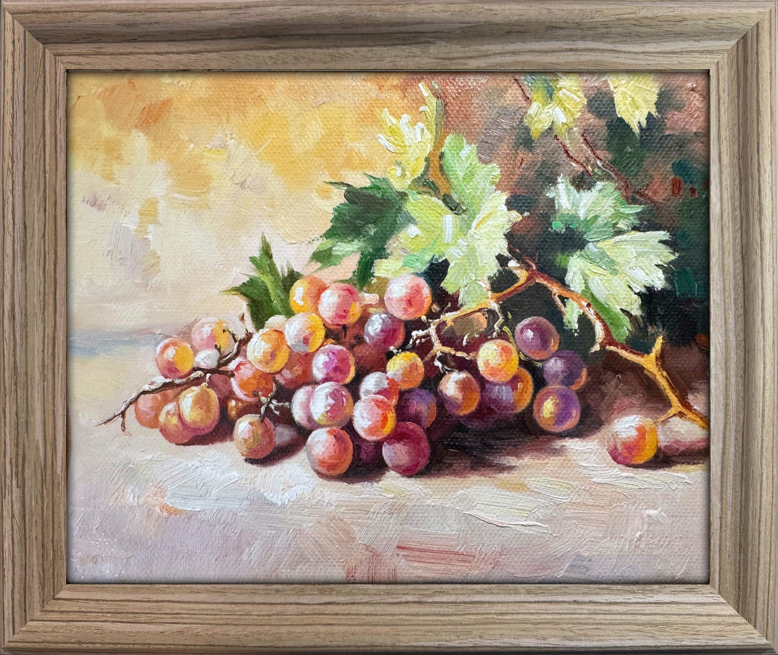 Framed Grape Oil Painting: Realistic Still Life Kitchen Wall Art - Etsy