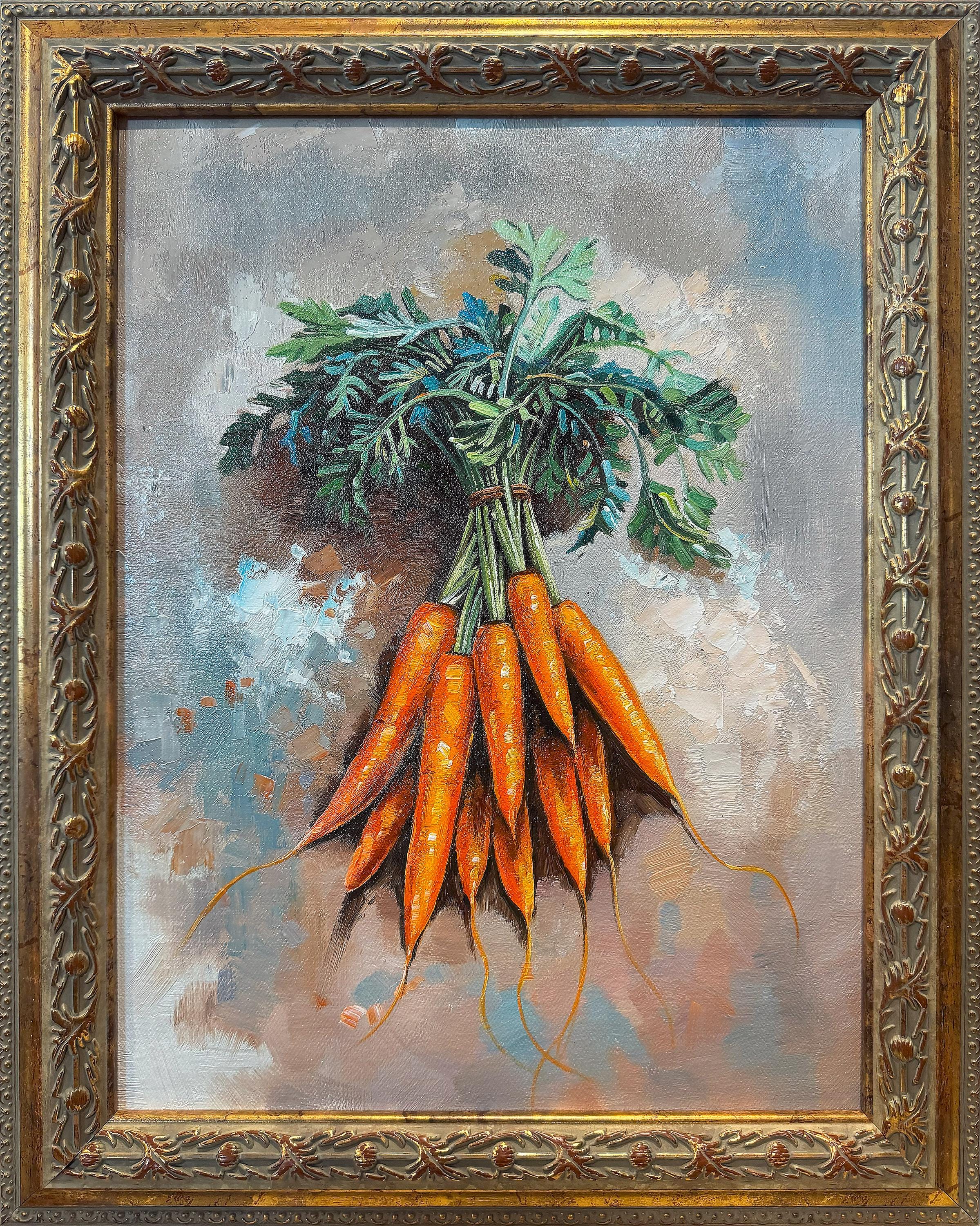 Framed Carrot Oil Painting: Rustic Kitchen Wall Art, 12x16 - Etsy