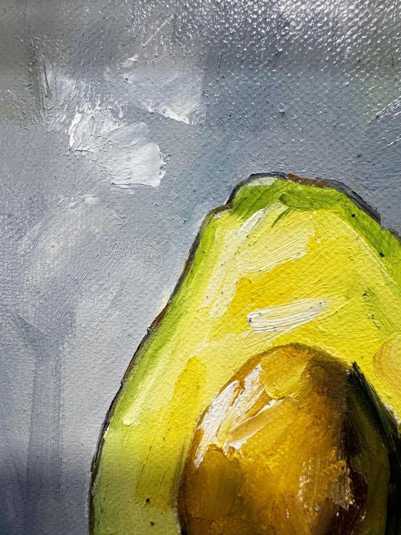Hand-painted Avocado Oil Painting: Framed Kitchen Wall Art - Etsy