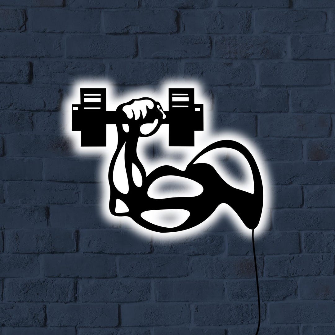 Bodybuilding LED Wall Light – Personalized Fitness Sign, GYM LED Wall ...