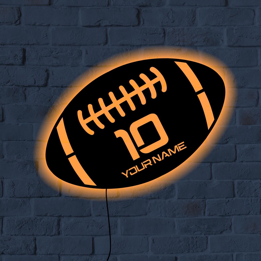 Custom Football LED Light Wall Decor – Personalized American Football ...