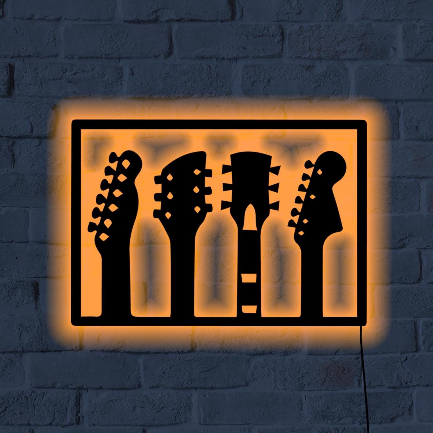 Guitar LED Wall Light – 4 Guitar Design for Music Lovers & Studio Decor ...