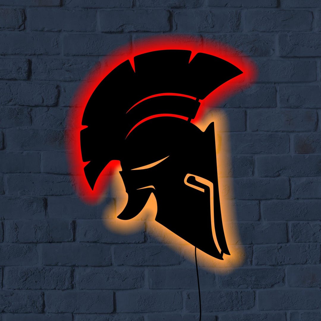 Gladiator Sign Lighted Wall Decor, Personalized Spartan Decor ...