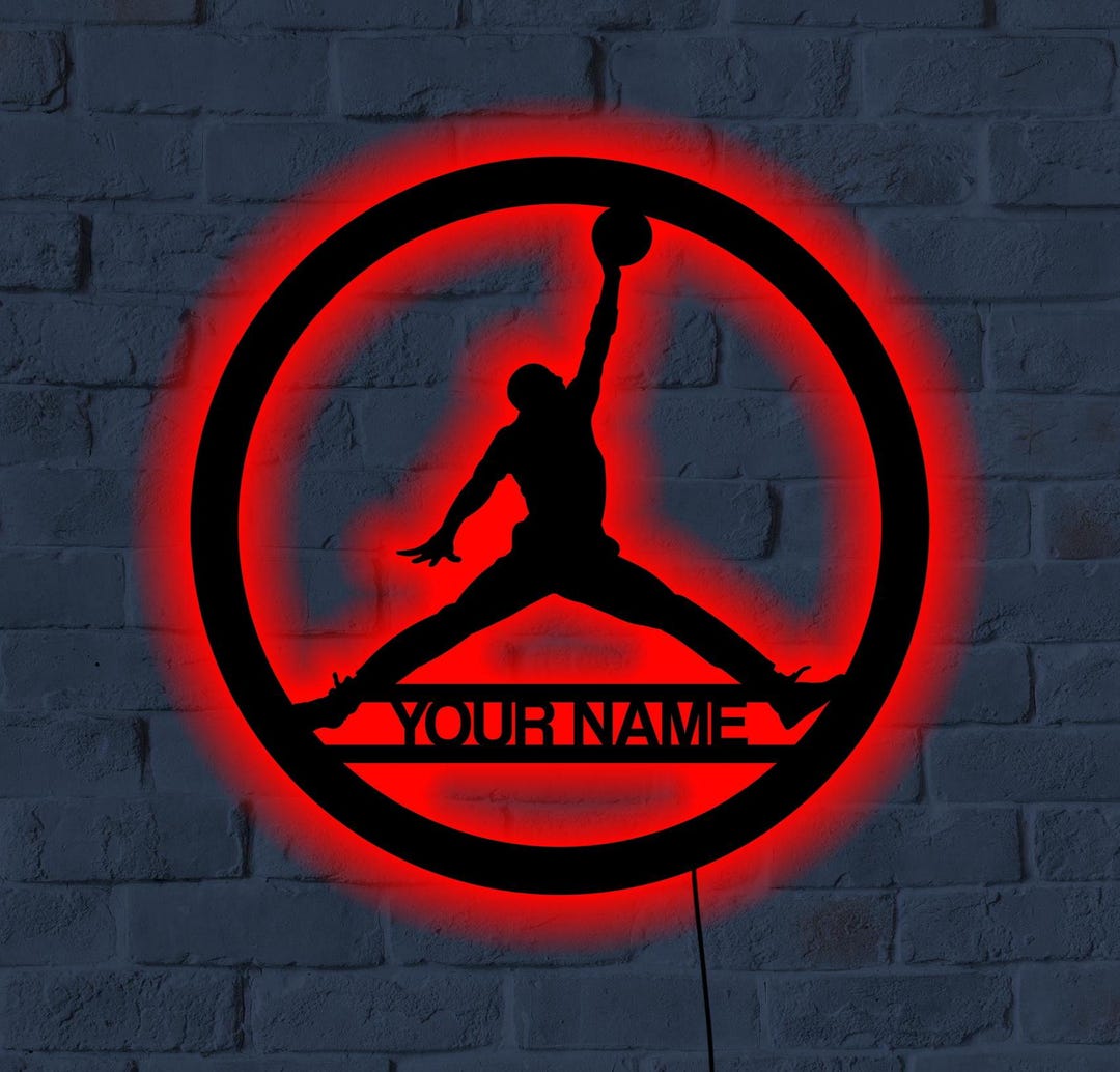 Jumpman Wall Art – Custom Basketball Decor – Jordan Neon Sign – Lighted ...