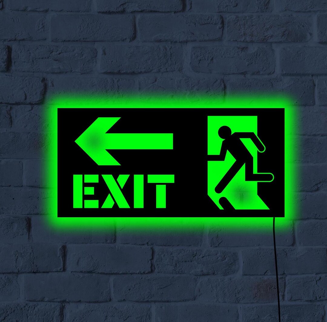 Exit Led Neon Sign Wall Decor, Exit Lighted Wall Decor, Restaurant ...