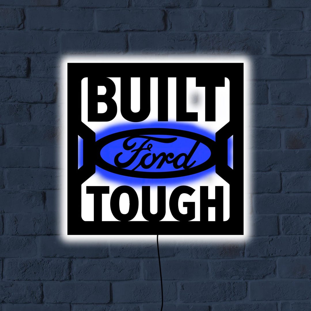 Ford Built Tough LED Light Wall Decor – Personalized Ford Wall Art ...
