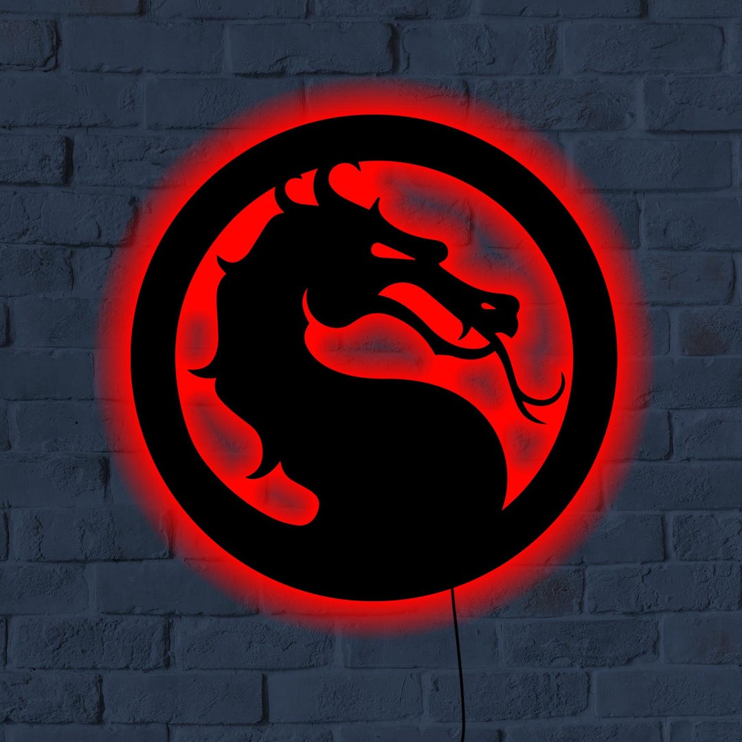Dragon LED Sign – Custom Light-up Dragon Wall Art for Game Room Decor ...