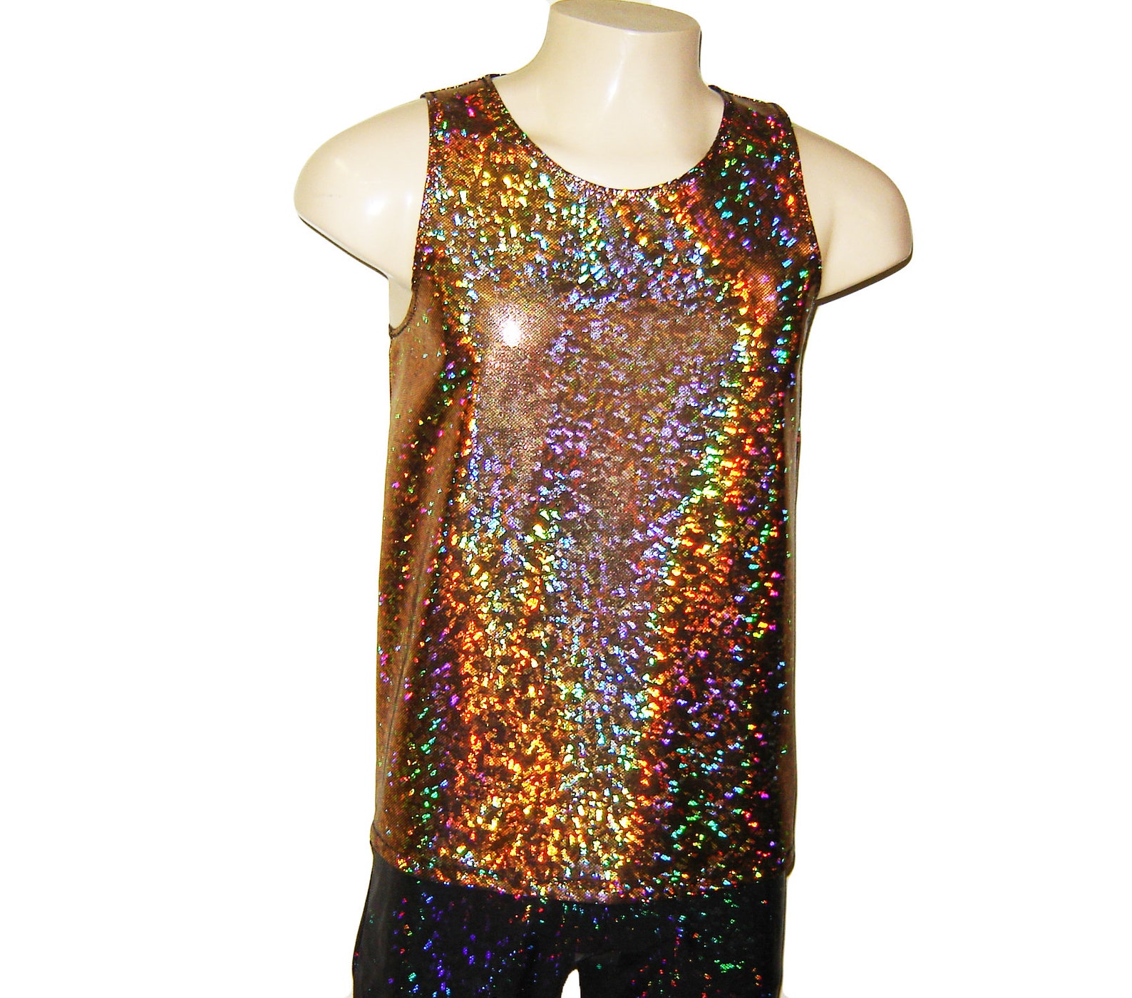 Men's Holographic Sparkle Tank Top Singlet Silver - Etsy