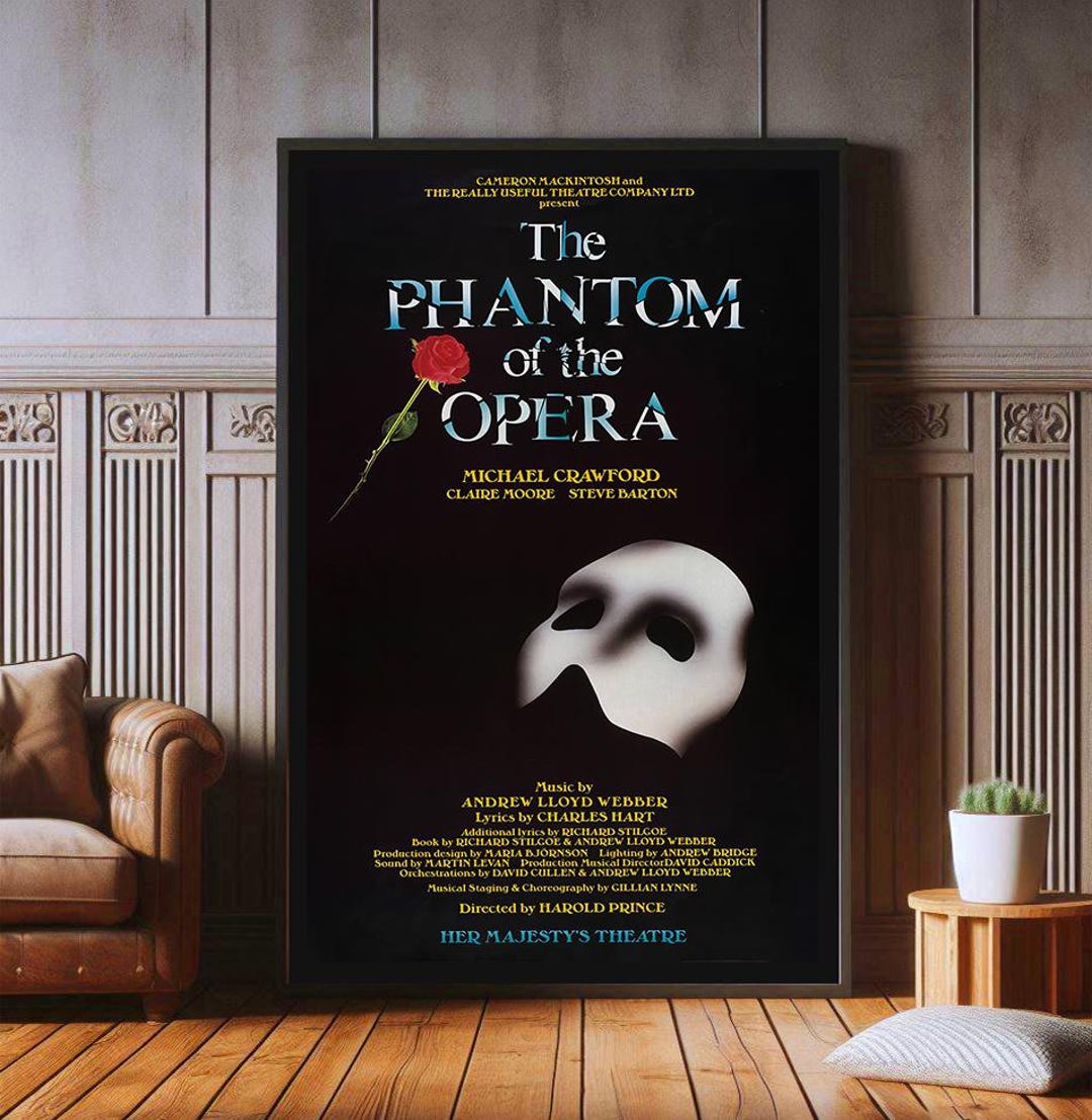 Phantom of the Opera Film Poster, High Quality Canvas Print, Popular ...