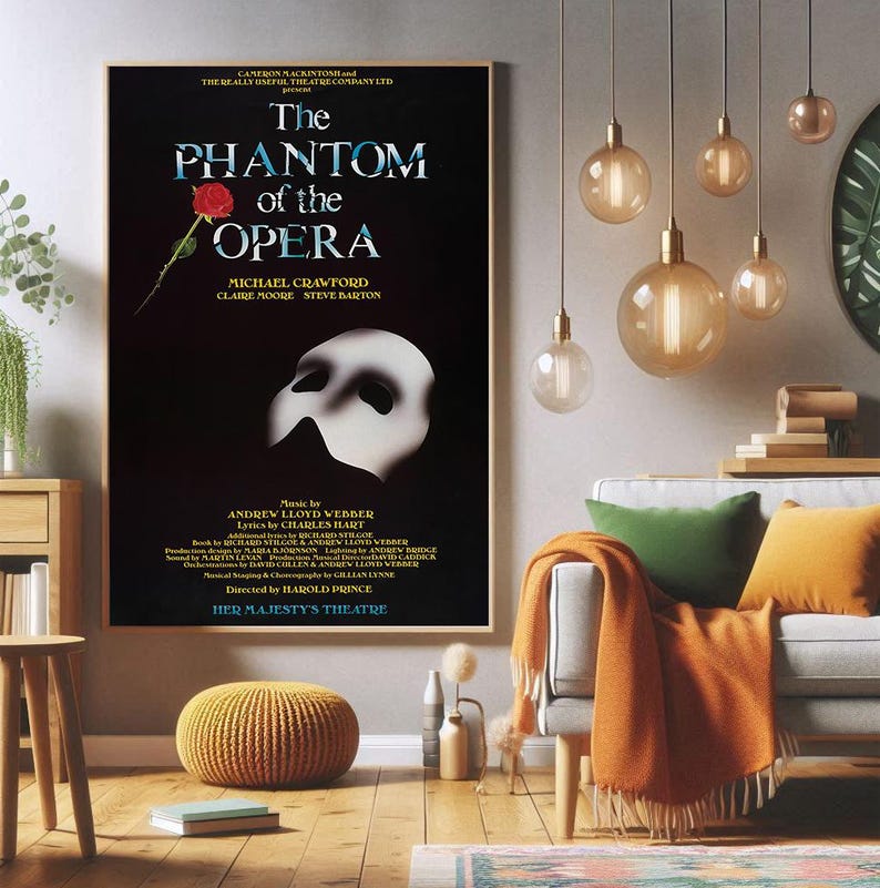 Phantom of the Opera Film Poster, High Quality Canvas Print, Popular ...