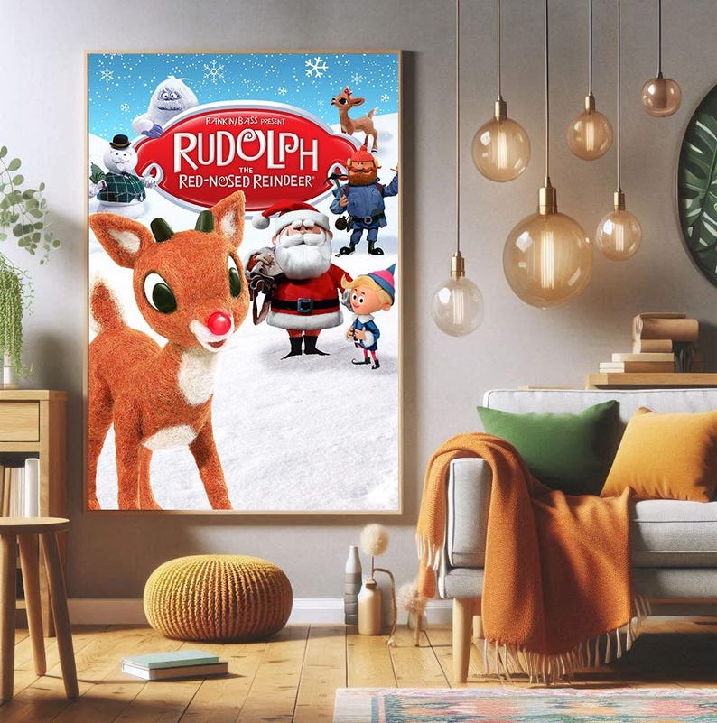 Rudolph, the Red-nosed Reindeer Poster, High Quality Canvas Print ...