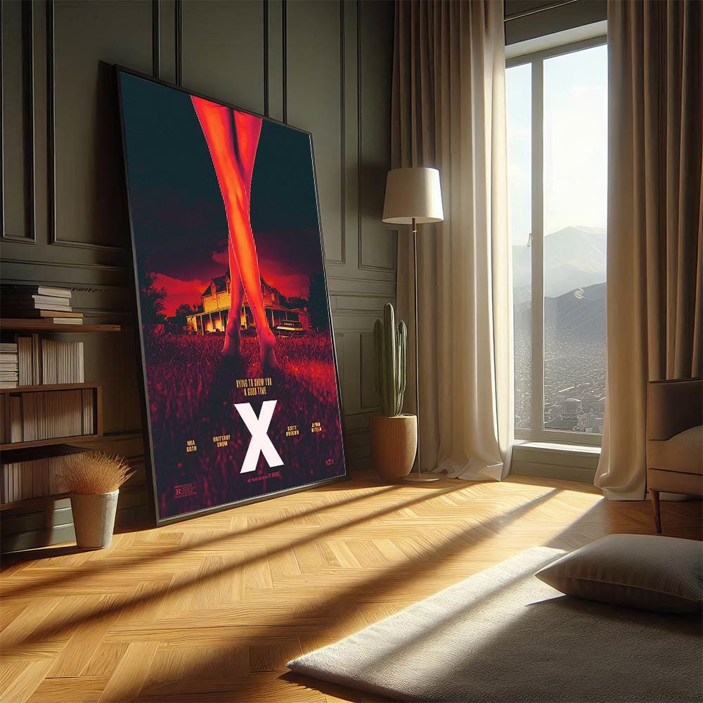 X Mia Goth Horror Film Poster, High Quality Canvas Print, Popular ...