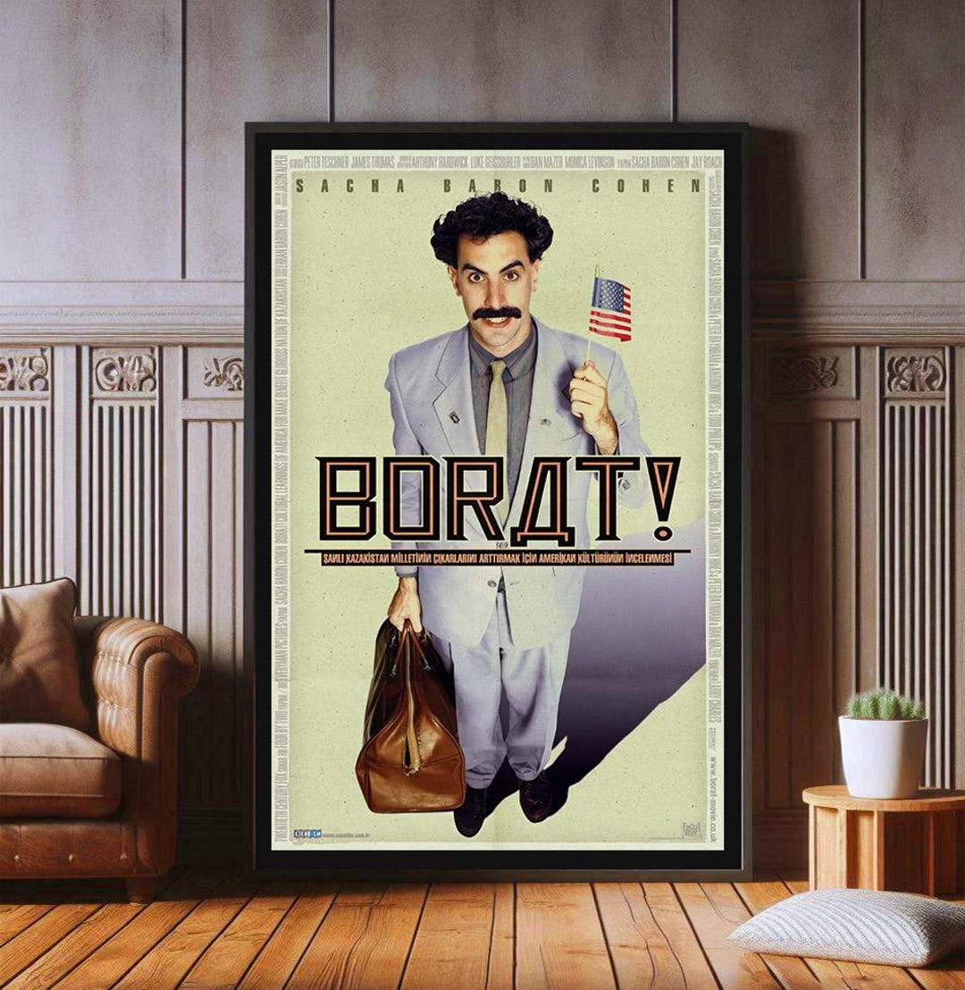 Borat Film Poster, High Quality Canvas Print, Popular Poster Prints for Wall Aesthetic Decor, A1 ...
