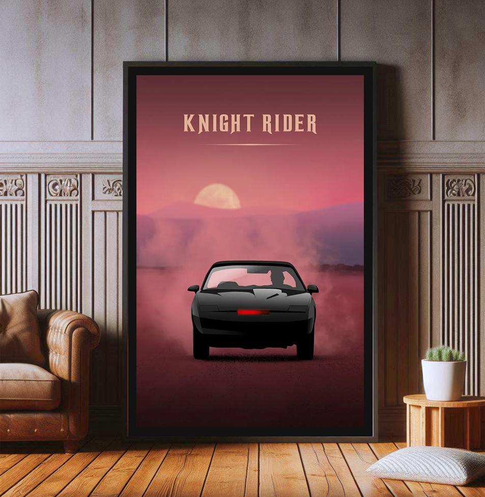 1982 Knight Rider Film Poster, High Quality Canvas Print, Popular ...
