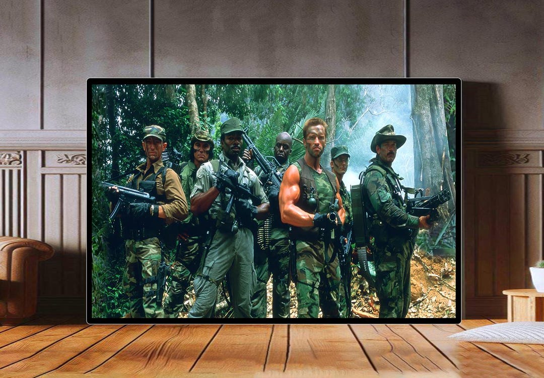 1987 Predator Movie Poster: Arnold Schwarzenegger, Canvas Print Wall ...