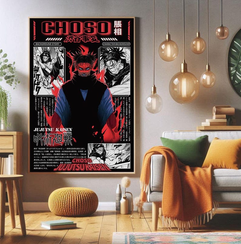 Choso Jujutsu Kaisen Anime Poster Print, High Quality Canvas Print ...