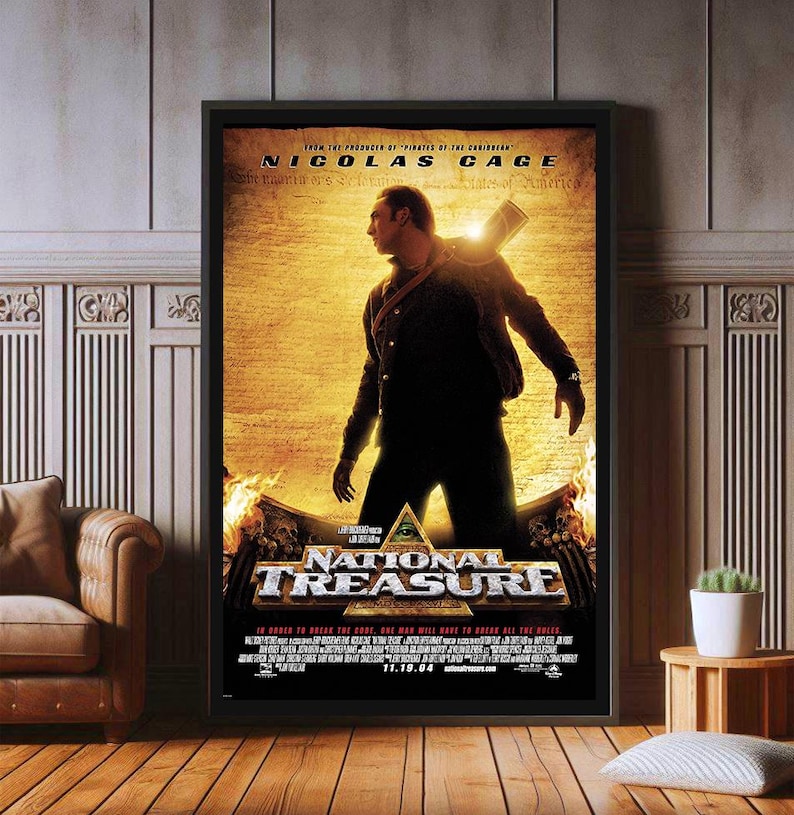 National Treasure Film Poster, High Quality Canvas Print, Popular ...
