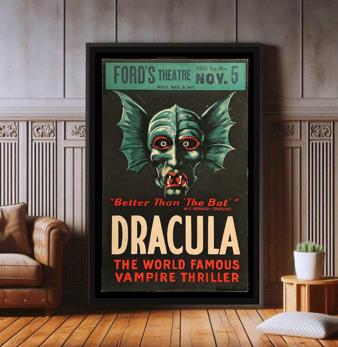 1928 Vintage Monster Dracula Poster, High Quality Canvas Print, Popular ...