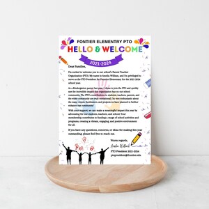 Editable PTO Welcome Letter Printable, PTA Welcome Message, Editable ...