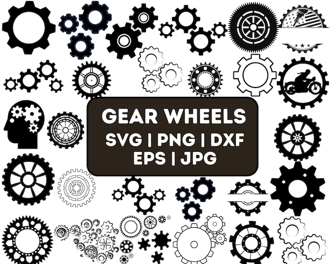 Steampunk Gears SVG Bundle, Mechanical Gears SVG, Industrial Style Svg ...