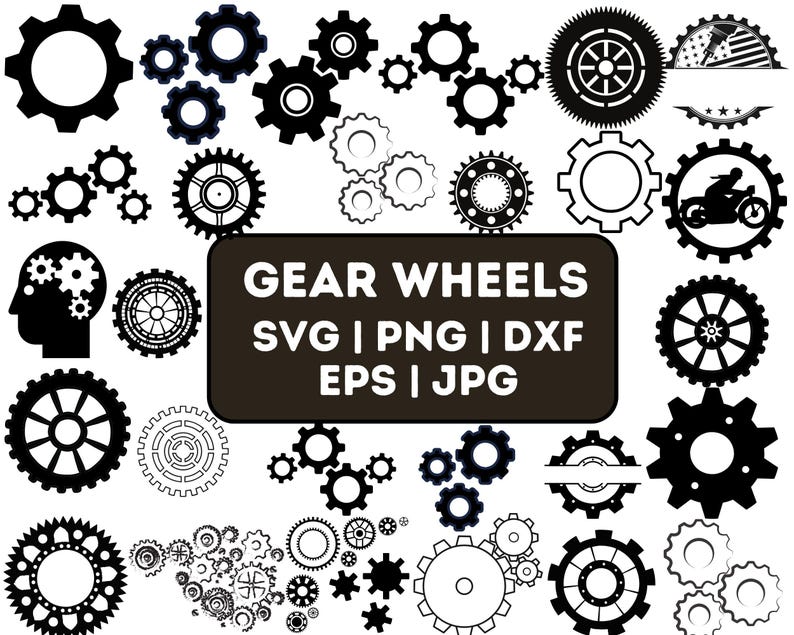 Gears SVG Bundle | Cogs and Gears Svg | Gears PNG | Gears Clipart ...