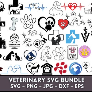 Veterinarian SVG Bundle: Pet Animal Doctor Graphics (digital Download ...