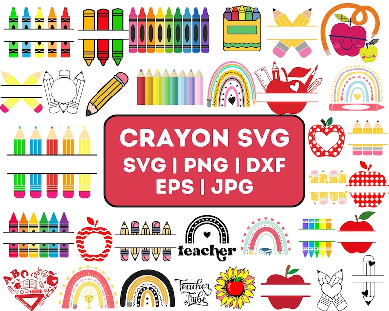 Crayon Split Monogram Svg, Crayon Svg, Teacher Svg, Crayon Wrapper Svg ...