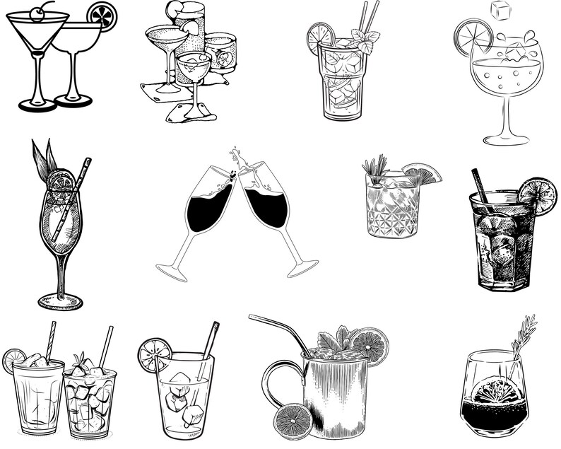 Cocktail SVG Bundle, Cocktail PNG Bundle, Cocktail Clipart, Cocktail ...