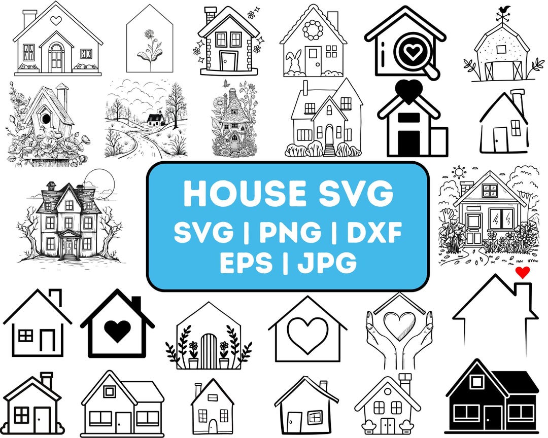 House SVG Bundle | House Clipart | House Png | House Vector | House ...