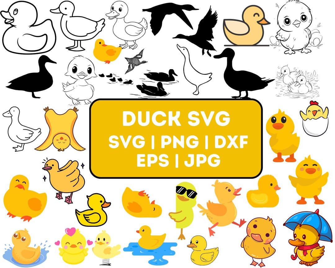 Duck Svg Bundle | Rubber Ducky Svg | Rubber Duck Svg | Duck Clipart ...