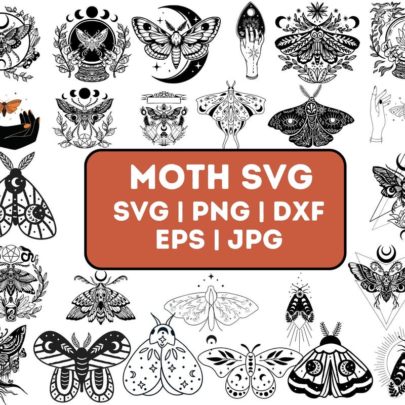 Gothic Moth Svg - Etsy