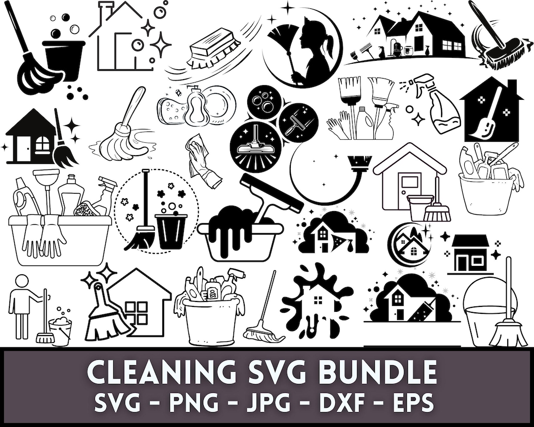 Cleaning Svg Bundle, House Cleaning Files, Cleaning Service Svg, Vector ...